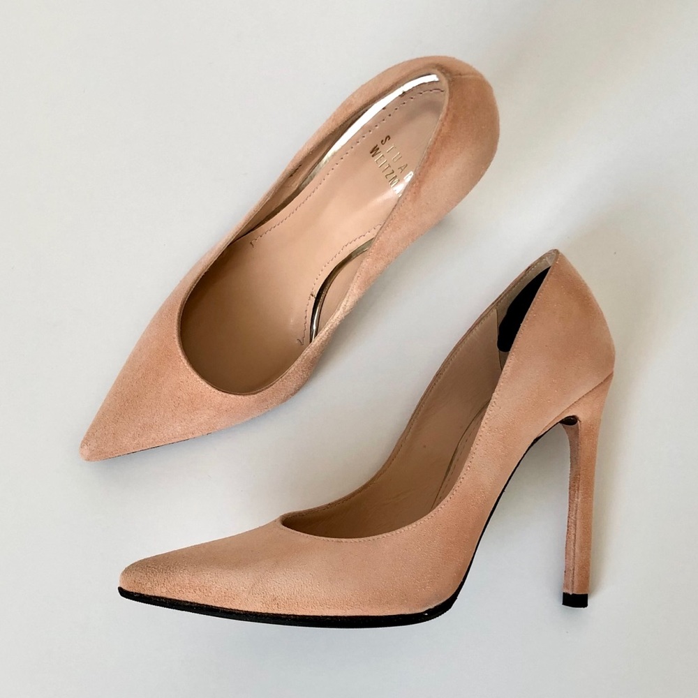 Stuart Weitzman Blush Pink Suede Pumps - Gem